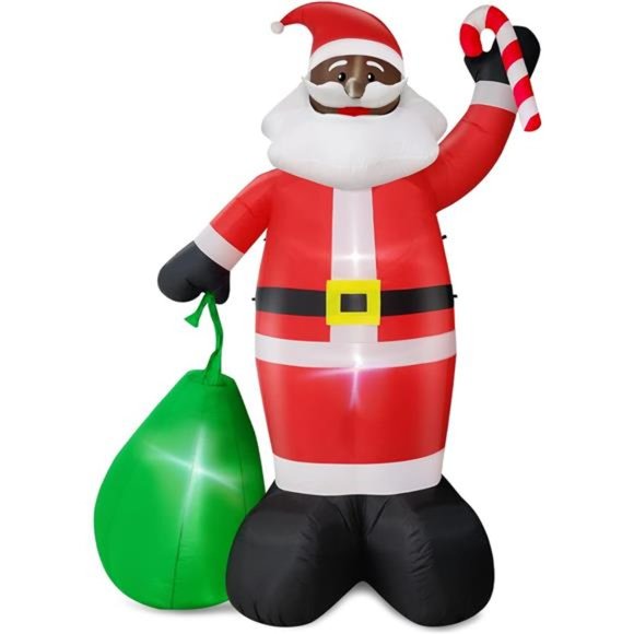 Holiday 12 Ft Christmas Inflatable Black Santa Claus Outdoor